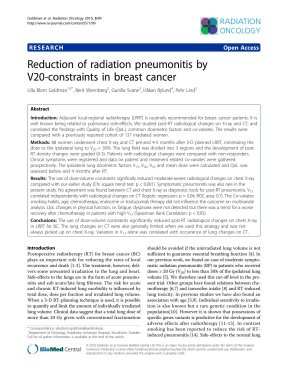 Báo cáo khoa học: "Reduction of radiation pneumonitis by V20 ...
