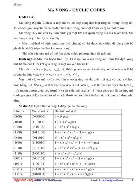 Mã vòng - Cyclic codes ppsx