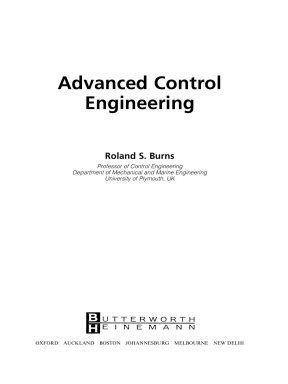 Advanced Control Engineering - Chapter 1 pptx