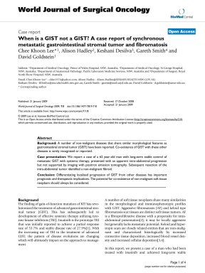 Báo cáo khoa học: "When is a GIST not a GIST? A case report of synchronous metastatic ...