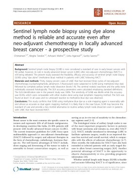 báo cáo khoa học: "Sentinel lymph node biopsy using dye alone method is ...