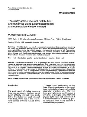 Báo cáo khoa học: "The study of tree fine root distribution and ...