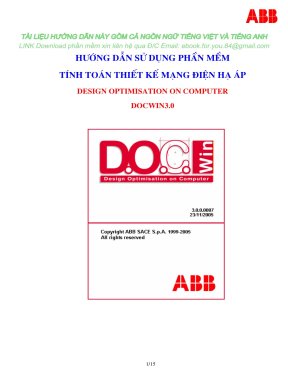 HƯỚNG DẪN SỬ DỤNG PHẦN MỀM TÍNH TOÁN THIẾT KẾ MẠNG ĐIỆN HẠ ÁP (PHẦN MỀM ...