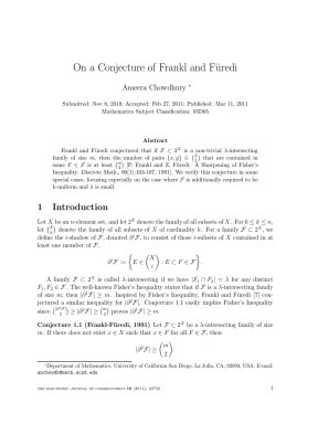 Báo cáo toán học: "On a Conjecture of Frankl and F¨redi u" doc