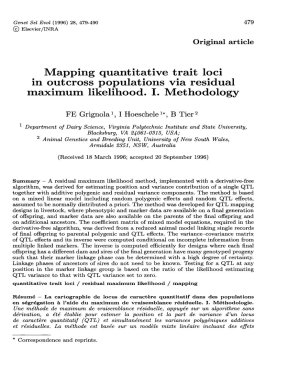 Báo cáo sinh học: "Mapping quantitative trait loci in outcross populations via residual maximum