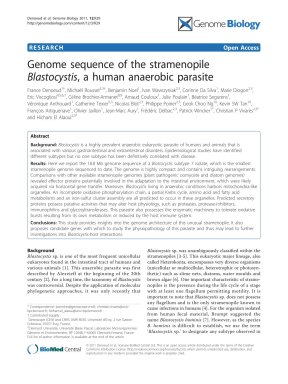 Báo cáo y học: "Genome sequence of the stramenopile Blastocystis, a ...
