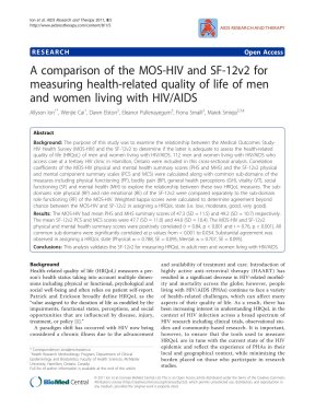 Báo cáo y học: "A comparison of the MOS-HIV and SF-12v2 for measuring ...