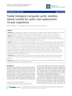Báo cáo y học: "Totally biological composite aortic stentless valved ...