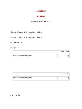Lý thuyết y khoa: Tên thuốc MADIPLOT TAKEDA potx
