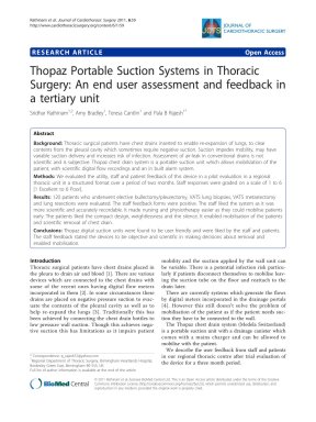 Báo cáo y học: "Thopaz Portable Suction Systems in Thoracic Surgery: An ...