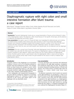 Báo cáo y học: "Diaphragmatic rupture with right colon and small ...