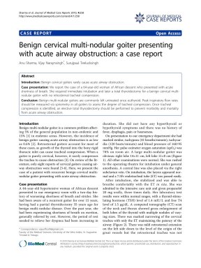 Báo cáo y học: "Benign cervical multi-nodular goiter presenting with ...