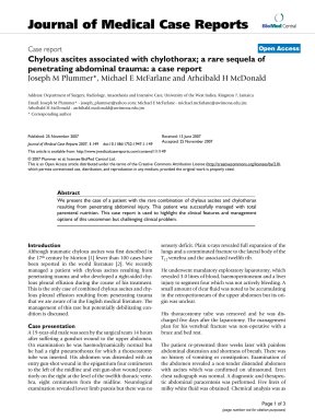Báo cáo khoa hoc:" Chylous ascites associated with chylothorax; a rare ...