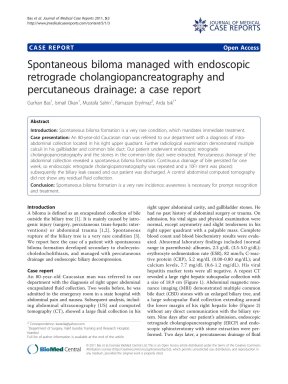 báo cáo khoa học: " Spontaneous biloma managed with endoscopic ...