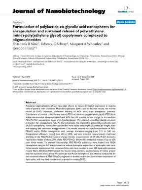 báo cáo khoa học: "Formulation of polylactide-co-glycolic acid nanospheres for encapsulation and