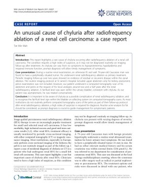 Báo cáo khoa học: "An unusual cause of chyluria after radiofrequency ...