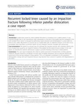 Báo cáo y học: "Recurrent locked knee caused by an impaction fracture ...