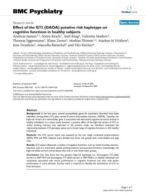 Báo cáo y học: " Effect of the G72 (DAOA) putative risk haplotype on ...