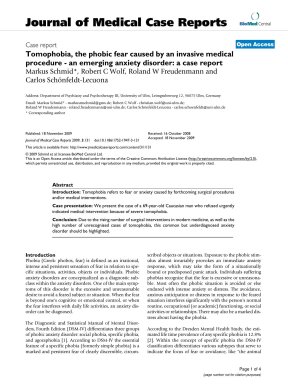 Báo cáo y học: " Tomophobia, the phobic fear caused by an invasive ...