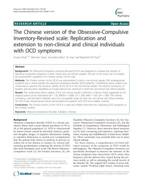 Báo cáo y học: " The Chinese version of the Obsessive-Compulsive ...