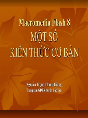Bài giảng điện tử môn tin học: Macromedia Flash 8 potx