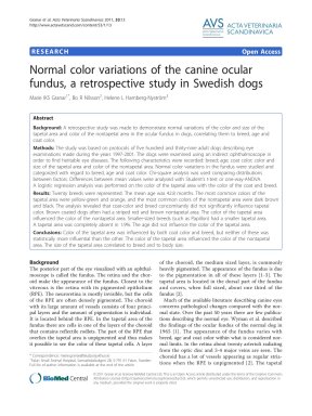 Báo cáo khoa học: " Normal color variations of the canine ocular fundus ...