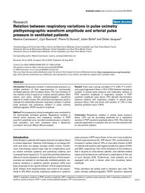 Báo cáo khoa học: "Relation between respiratory variations in pulse ...