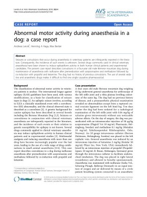 Báo cáo khoa học: "Abnormal motor activity during anaesthesia in a dog ...