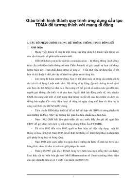 Giáo trình hình thành quy trình ứng dụng cấu tạo TDMA để tương thích ...