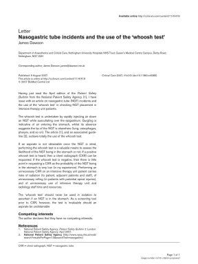 Báo cáo y học: " Nasogastric tube incidents and the use of the ‘whoosh ...