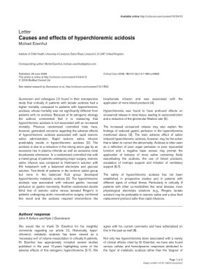 Báo cáo y học: "Causes and effects of hyperchloremic acidosis" pptx