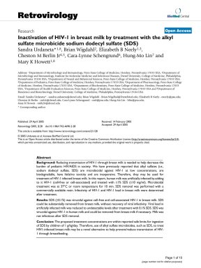 Báo cáo y học: "Inactivation of HIV-1 in breast milk by treatment with the alkyl sulfate microbi