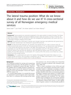 Báo cáo y học: " The lateral trauma position: What do we know about it ...