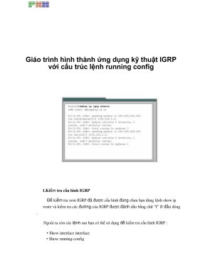 Giáo trình hình thành ứng dụng kỹ thuật IGRP với cấu trúc lệnh running config p1 pps