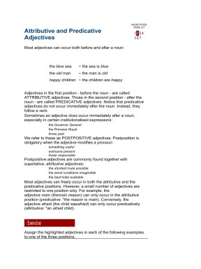 Attributive and predicative adjectives