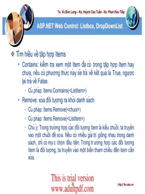 ASP.NET Web Control: Listbox, DropDownList pdf