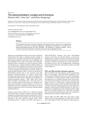 Báo cáo y học: "The telosome/shelterin complex and its functions" doc