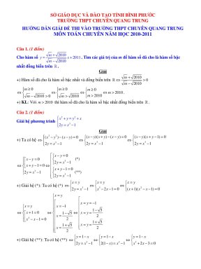 Đáp án toán chuyen