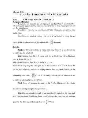 BDHSG_Chuyên đề 9:Nguyên lý Dirichlet Số học