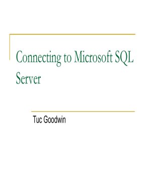 Connecting to microsoft SQL server
