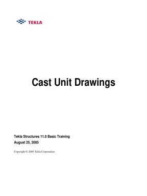 tekla tutorial lesson 11b cast unit drawing