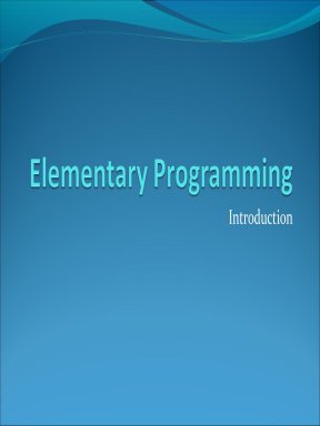elementary programming introduction