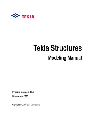 tekla structures modeling manual v contents