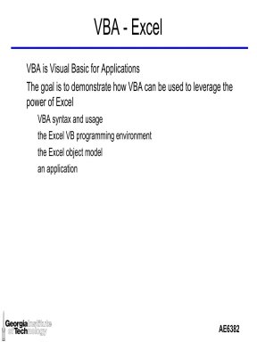 Visual basic and excel