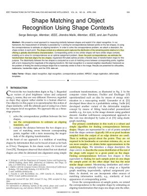 [Bài báo] Shape Matching and Object Recognition Using Shape Contexts