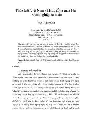 pháp luật việt nam về hợp đồng mua bán doanh nghiệp tư nhân