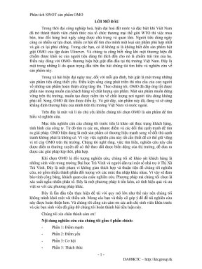 Phân tích SWOT sản phẩm OMO