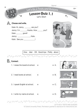 TESTS AND QUIZZES (UNIT 1-8 LET''''S GO 2)