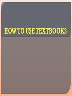 How to use textbooks