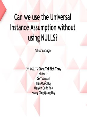 Can we use the universal instance assumption without using NULLS